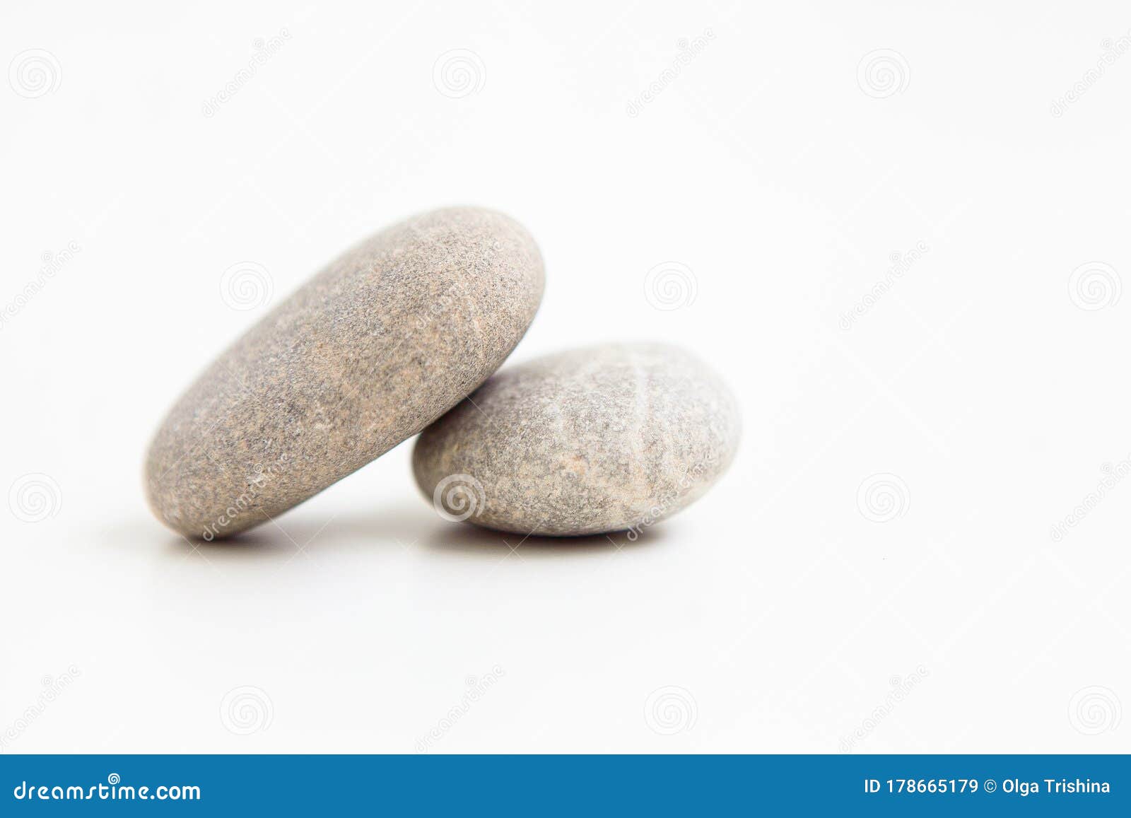 Set of Two Pebbles on the White Background Stock Image - Image of ...