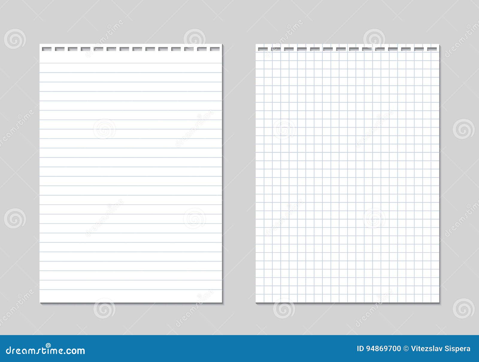 Set Of Two Realistic Vector Illustration Of Blank Sheets Of Square And ...