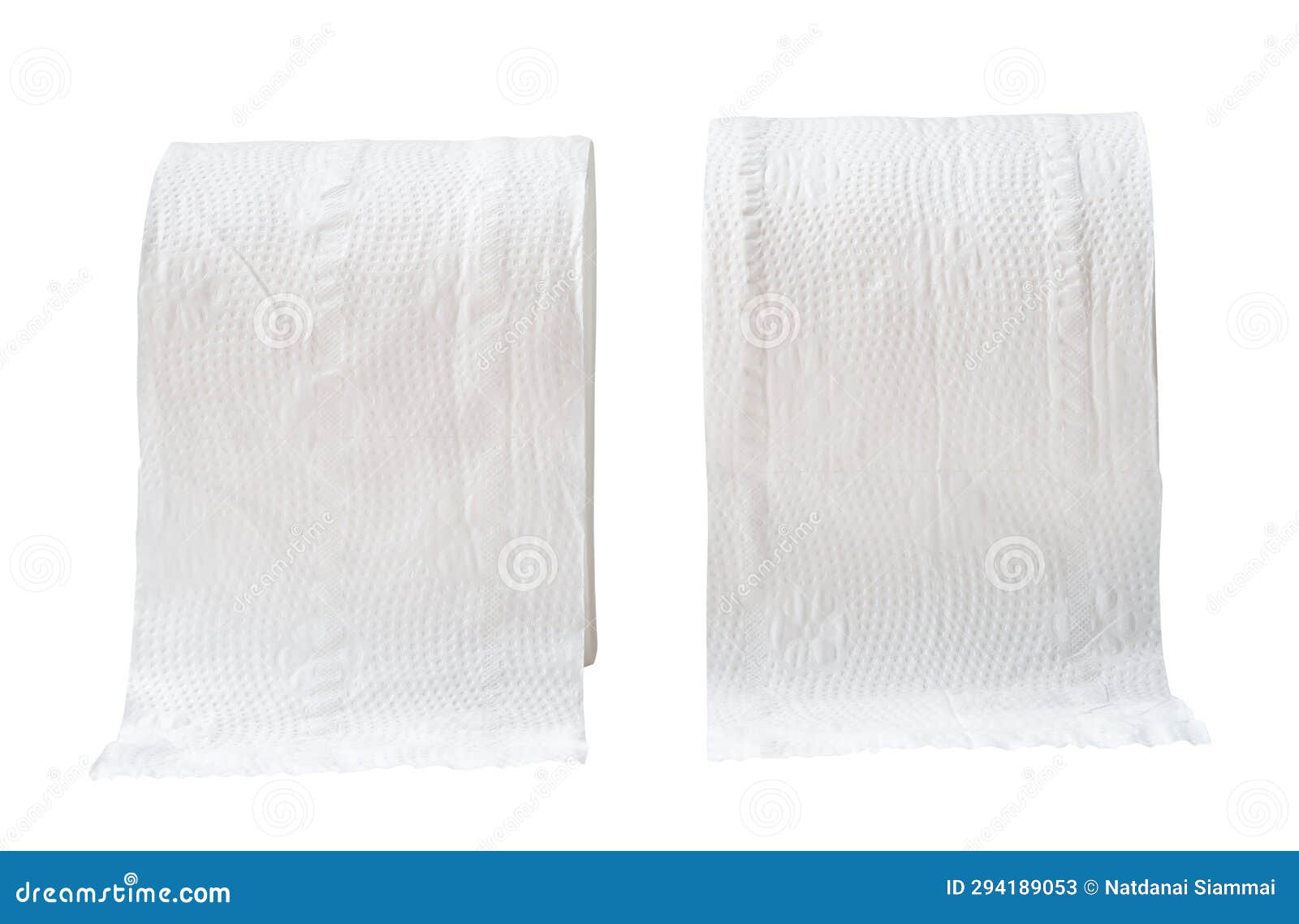 Set of Two Separated Tissue Paper Rolls Isolated on White Background ...