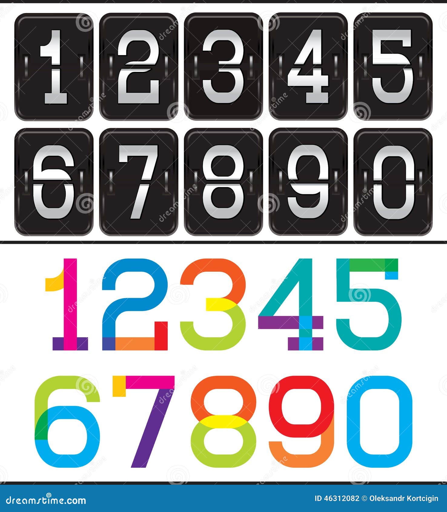 Set of Two Sets Numbers for Advertising and Web Design Stock Vector ...