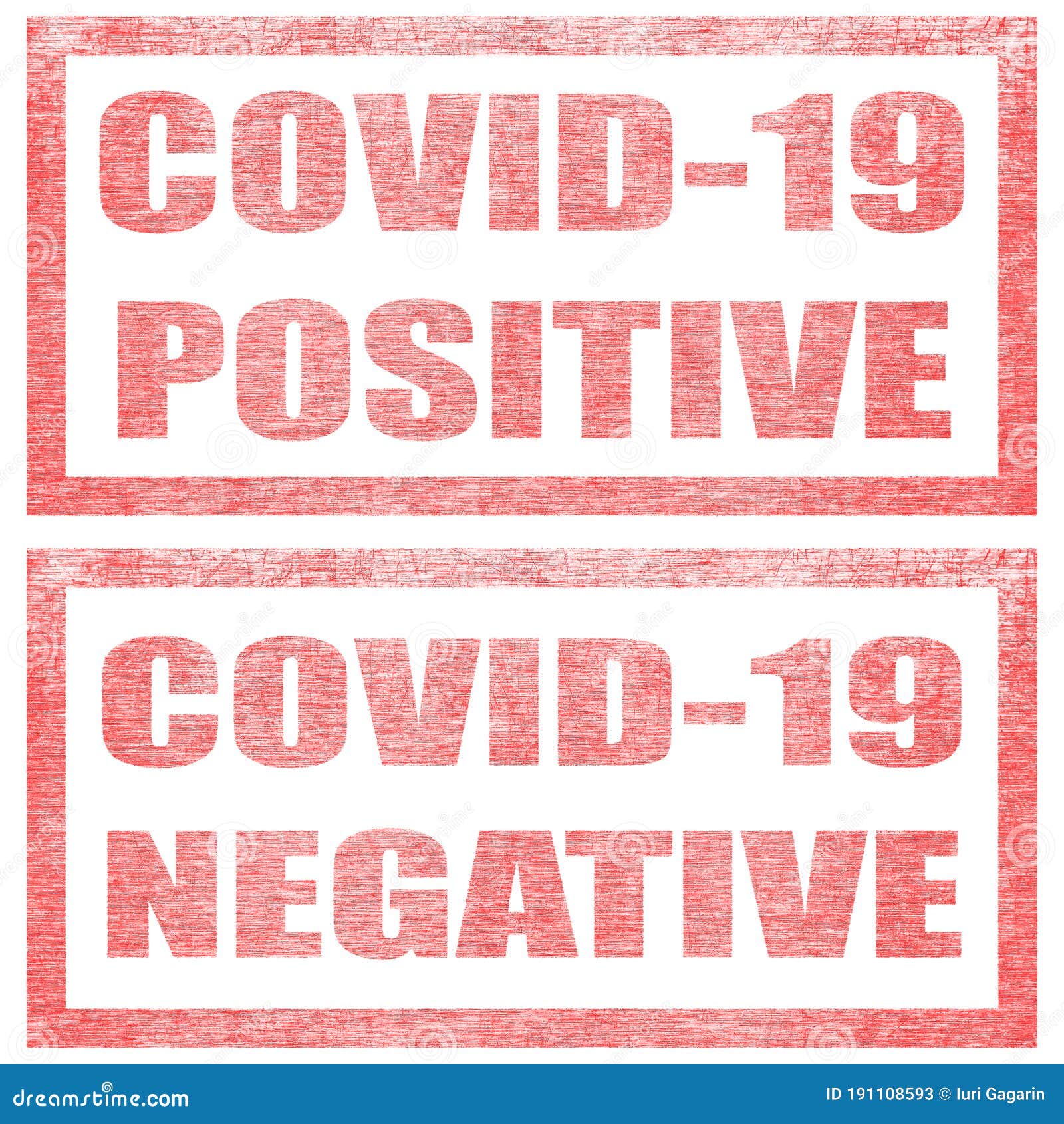 Set of Two Stamps with Red Text on a White Background. Covid-19 ...