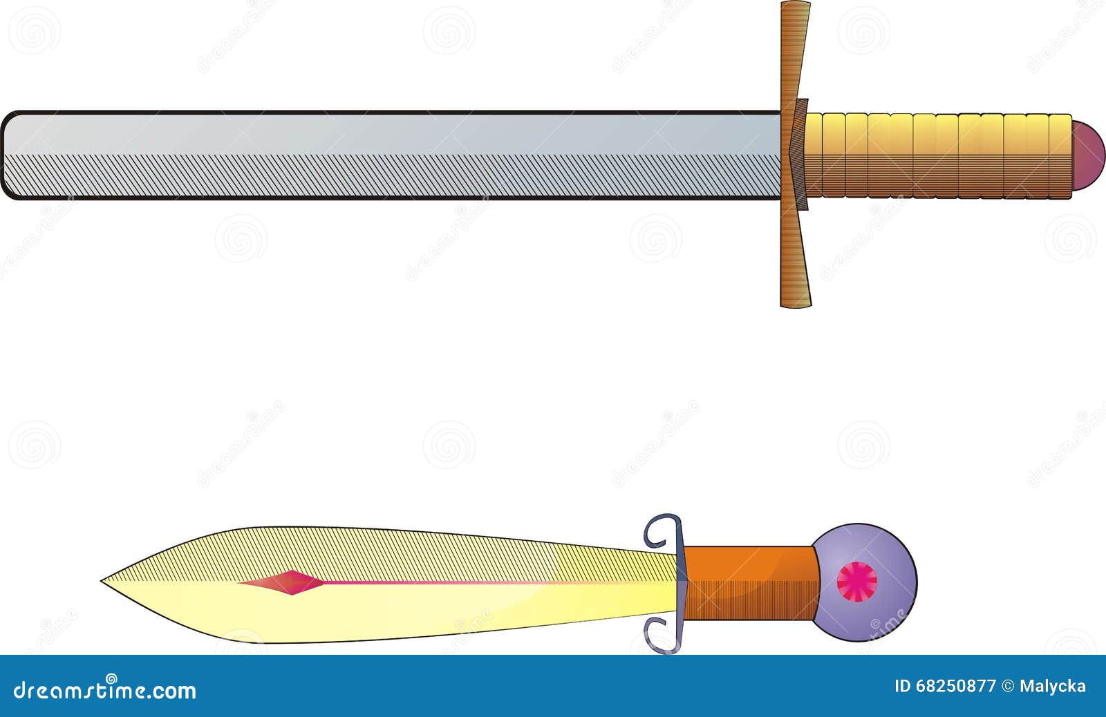 Set of two swords stock illustration. Illustration of armorer - 68250877