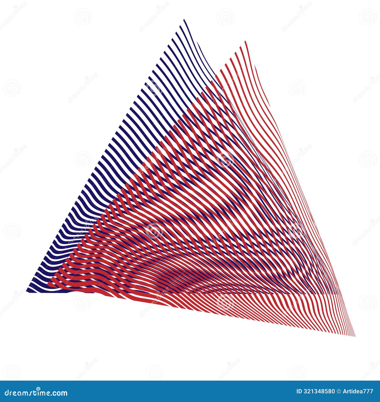 Set of Two Triangular Forms with Moire Effect Isolated on White. Stock ...