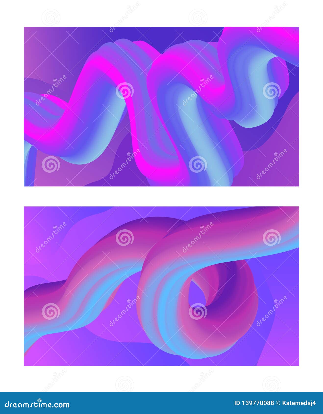 Set of Two Vector Abstract Gradient Backgrounds. Modern Swirl Vector ...