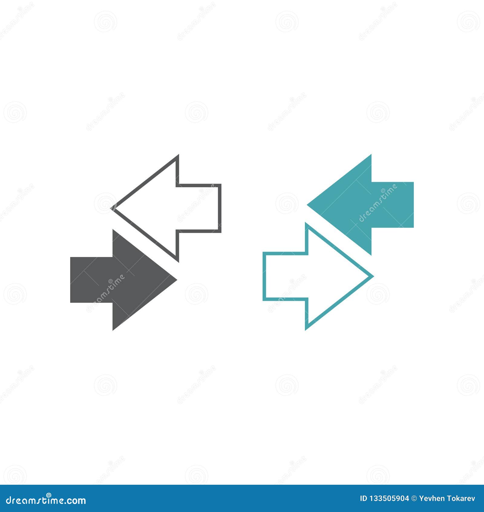 Vector Arrows To the Opposite Sides Stock Illustration - Illustration ...