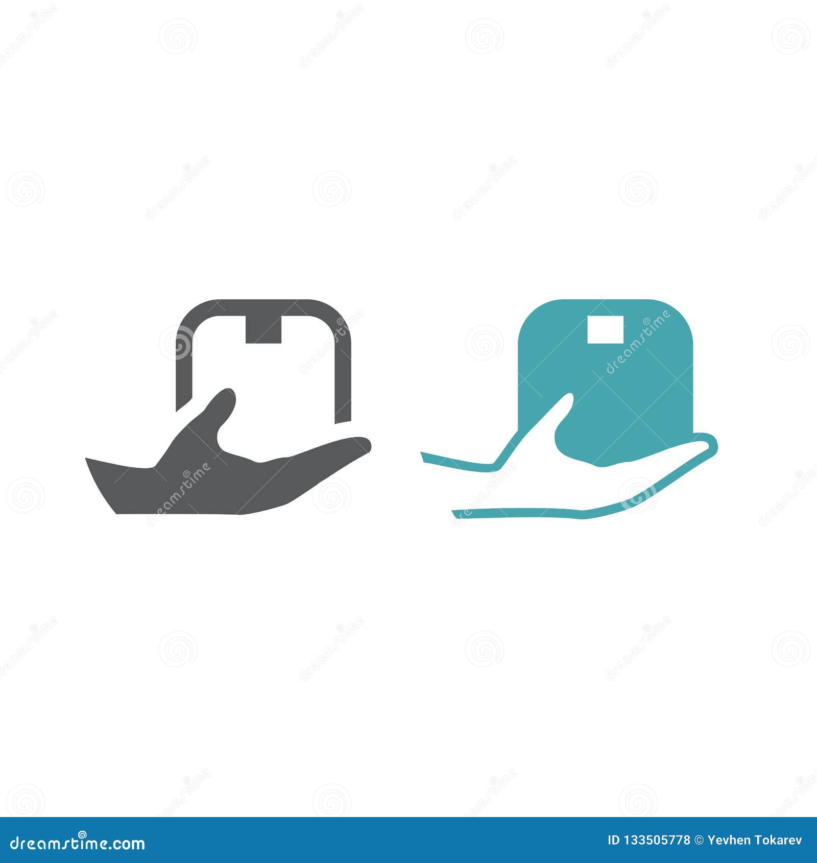 Vector Symbol the Hand Holds a Box Stock Illustration - Illustration of ...