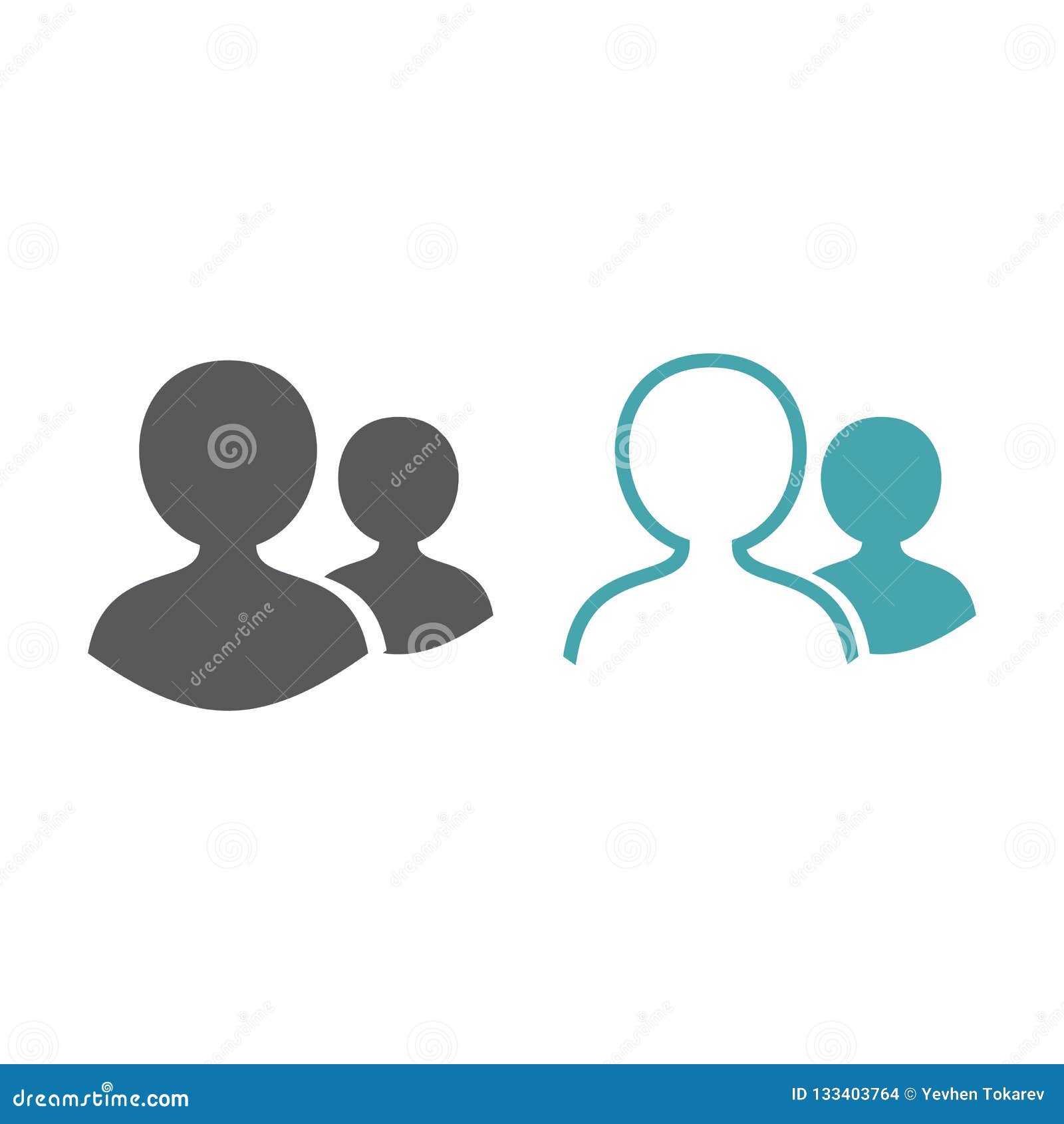 Silhouettes of two people stock illustration. Illustration of head ...