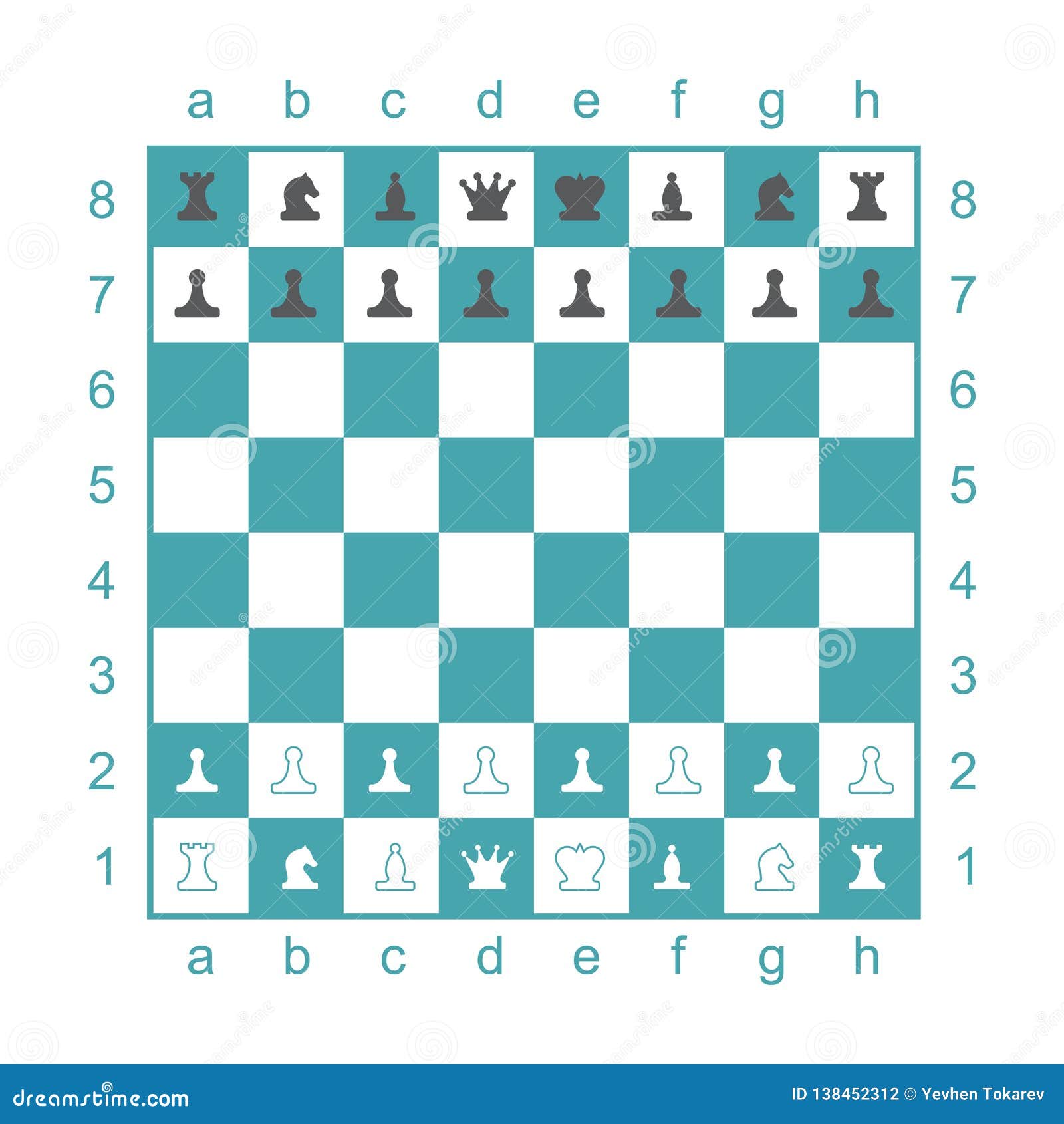 Chess Board with Chess Pieces Stock Illustration - Illustration of ...