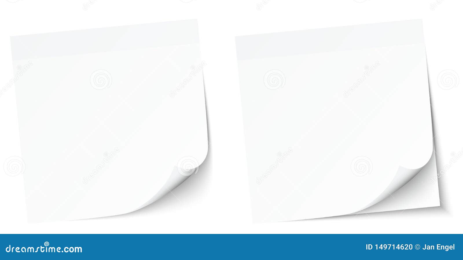 Set of Two White Notepads Sticky Notes Stock Vector - Illustration of ...