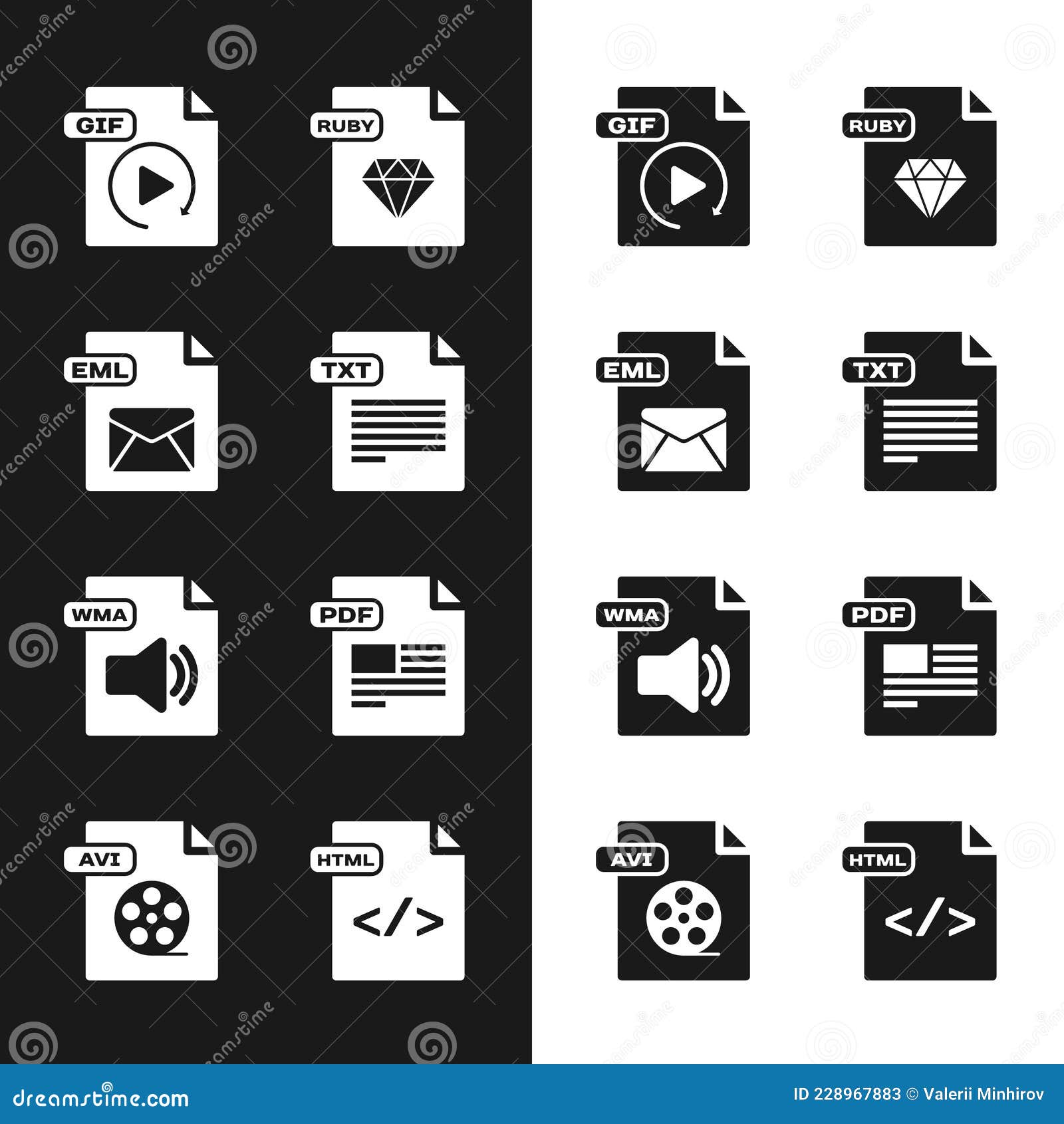 Set TXT File Document, EML, GIF, RUBY, WMA, PDF, HTML and AVI Icon ... Set TXT File Document, EML, GIF, RUBY, WMA, PDF, HTML and AVI Icon ...