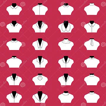 Set of Types of Collars, Vector Illustration Stock Vector ...