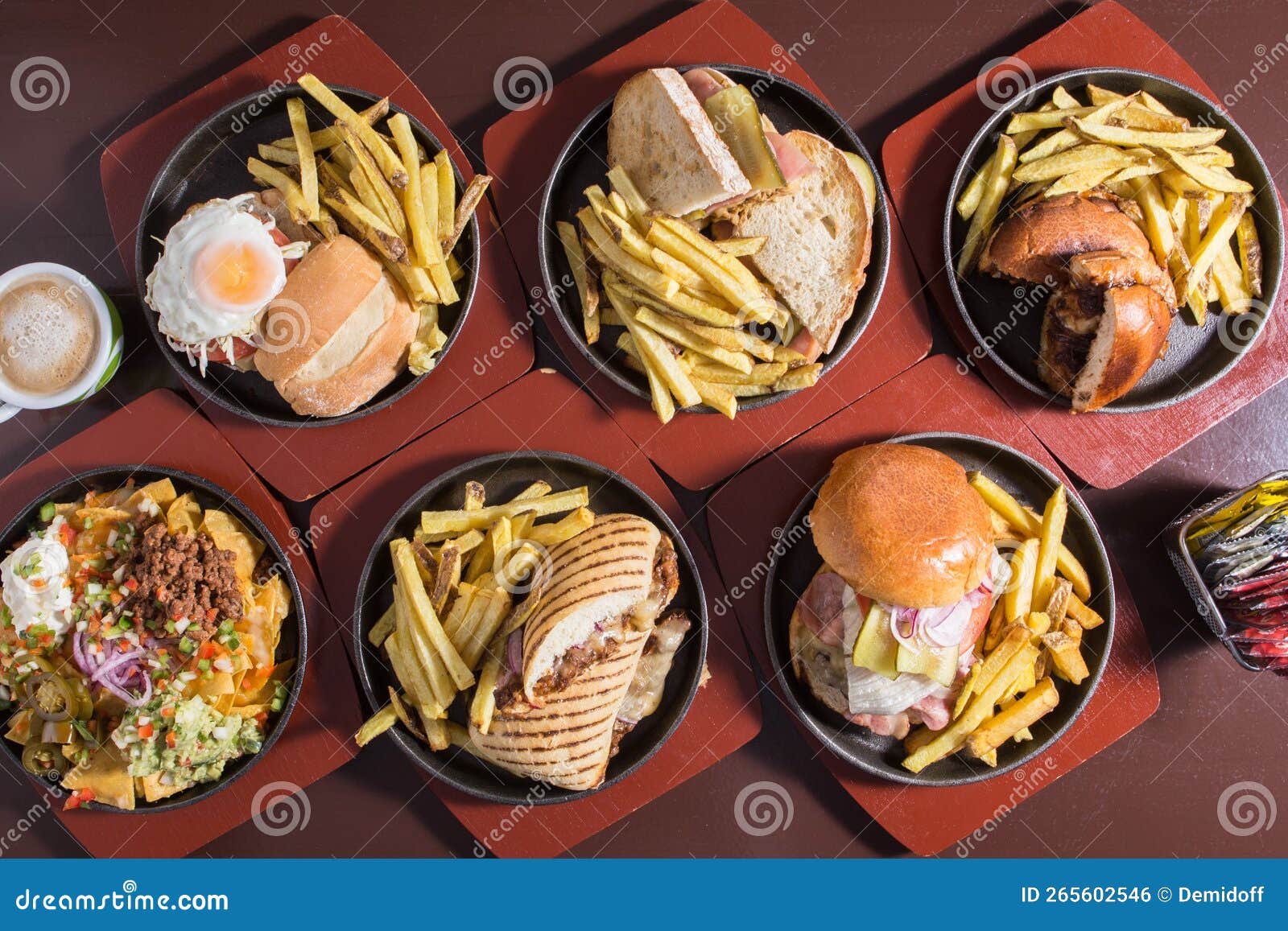 Set of typical fast food stock photo. Image of potato - 265602546