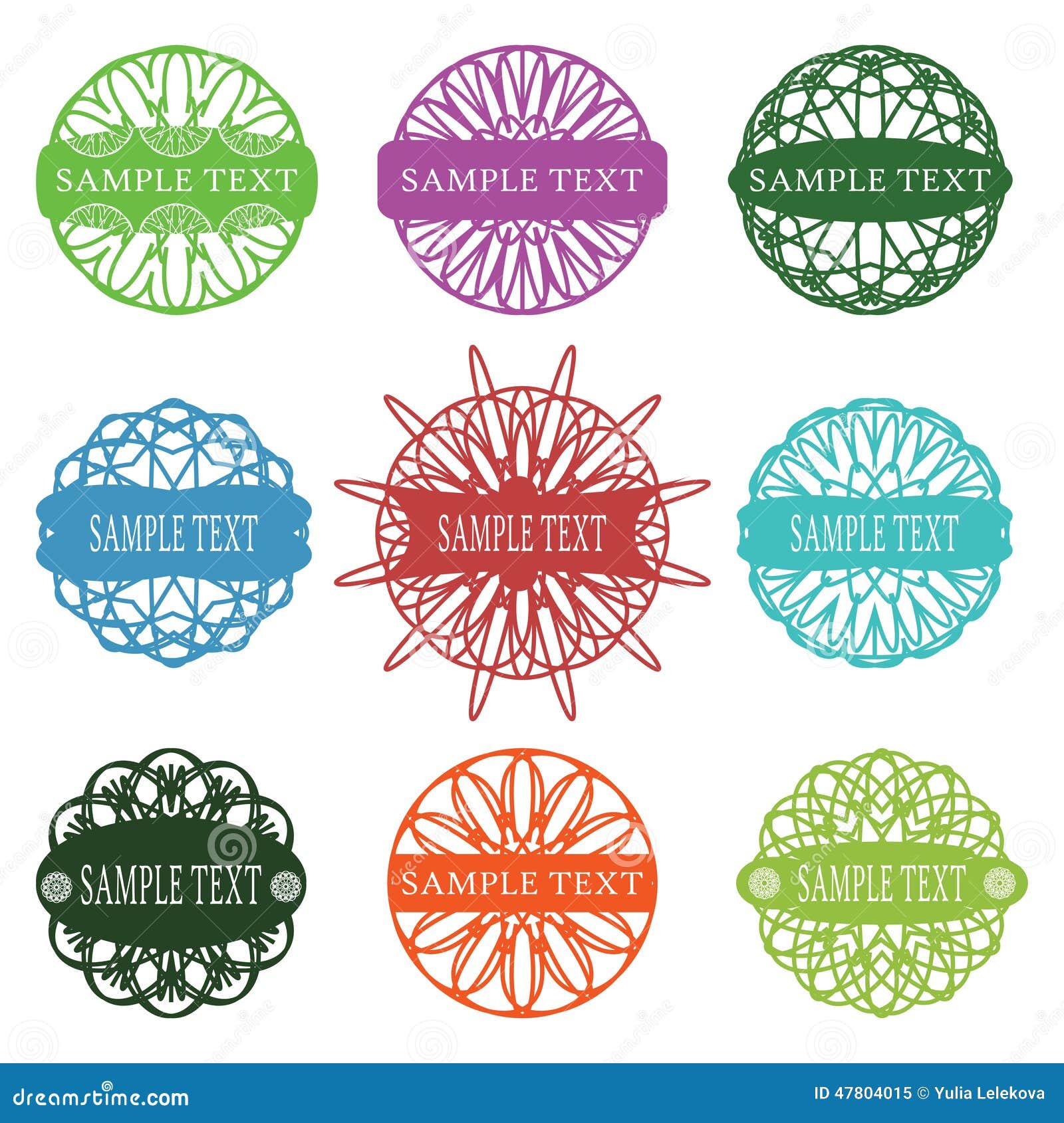 Set of Typographic Elements, Spirograph Labels, Frames and Ornaments ...