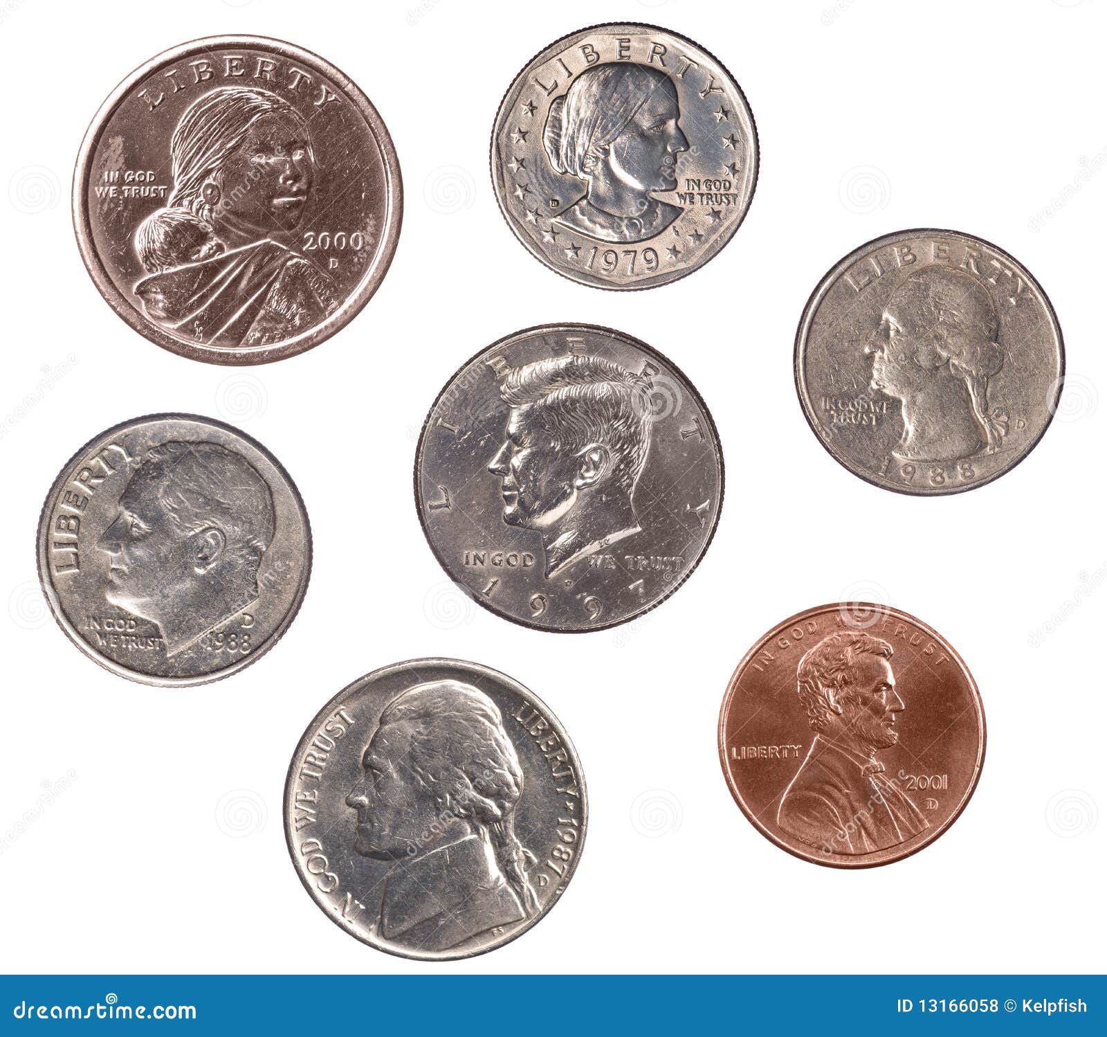 Set of U.S stock photo. Image of dollar, isolated, penny - 13166058