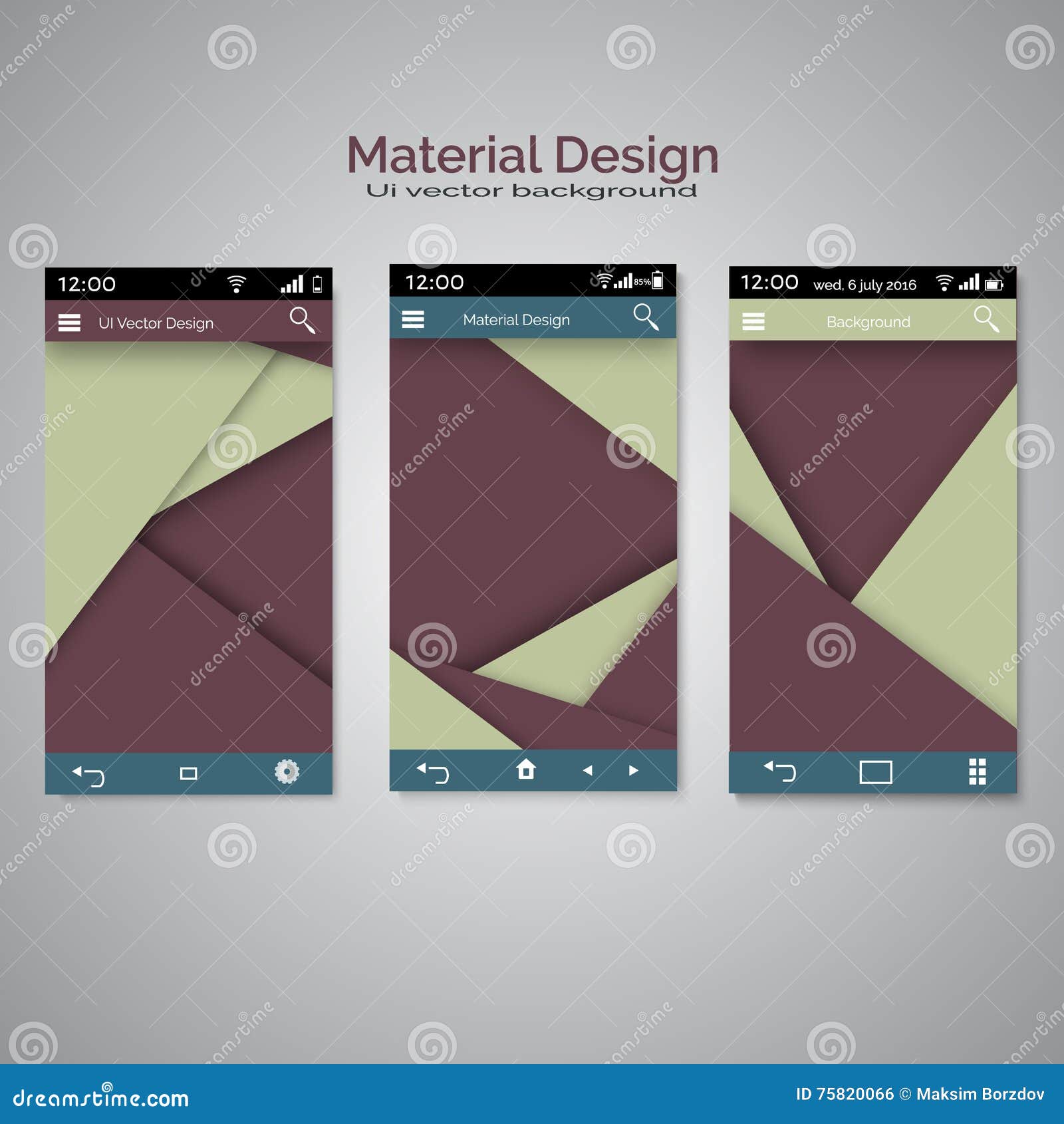 Set of Ui Material Design Background Stock Vector - Illustration of ...