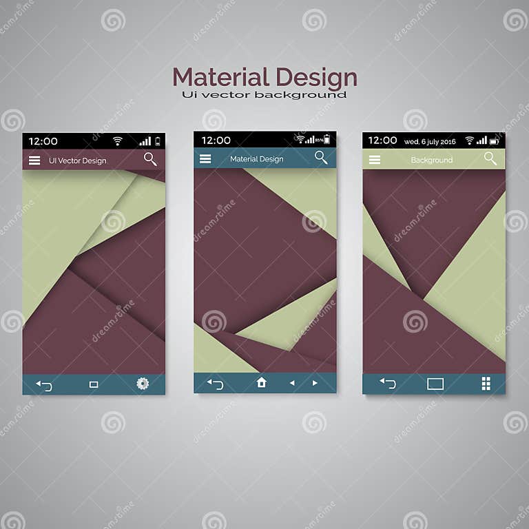 Set of Ui Material Design Background Stock Vector - Illustration of ...