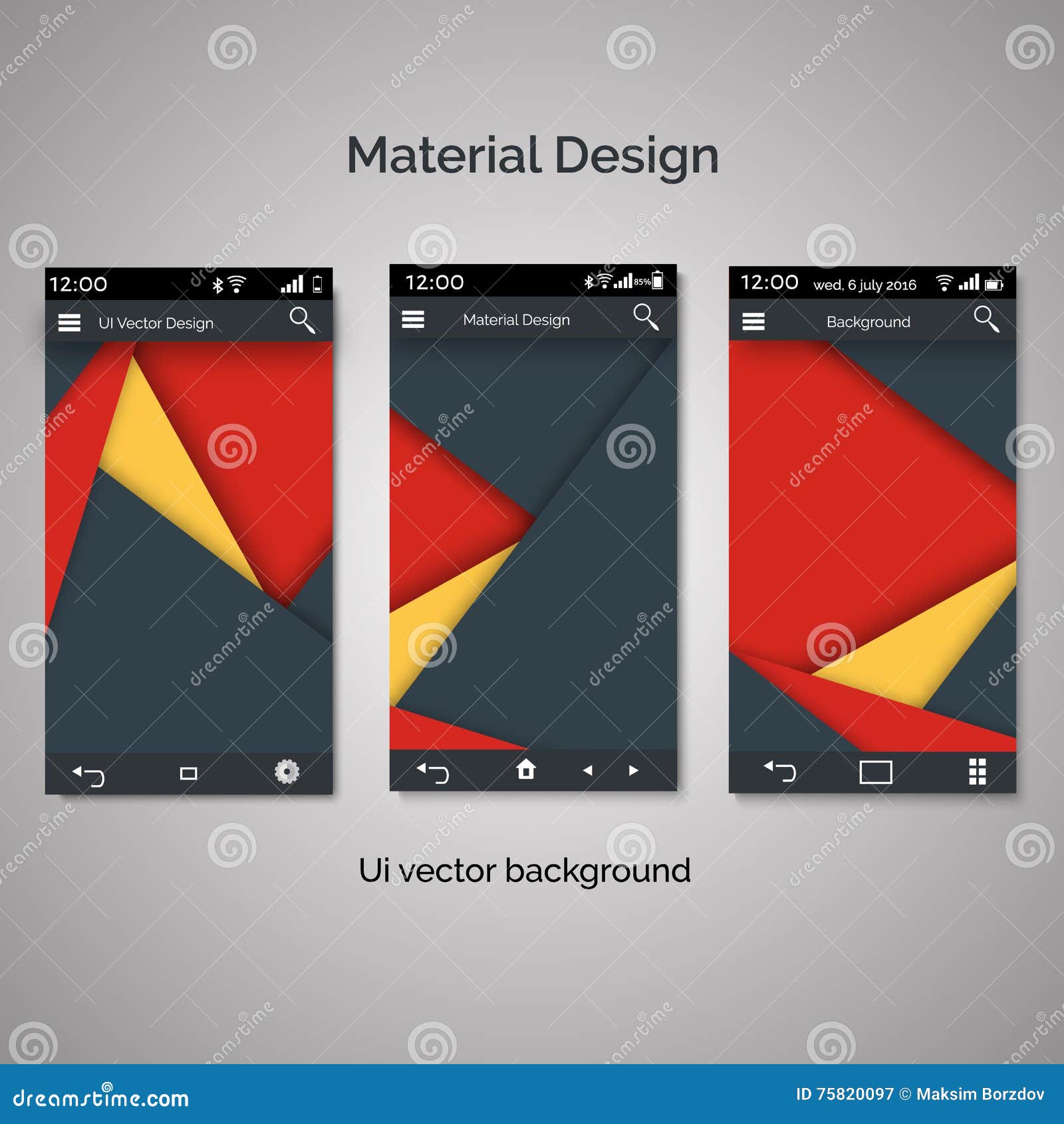 Set of Ui Material Design Background Stock Vector - Illustration of ...