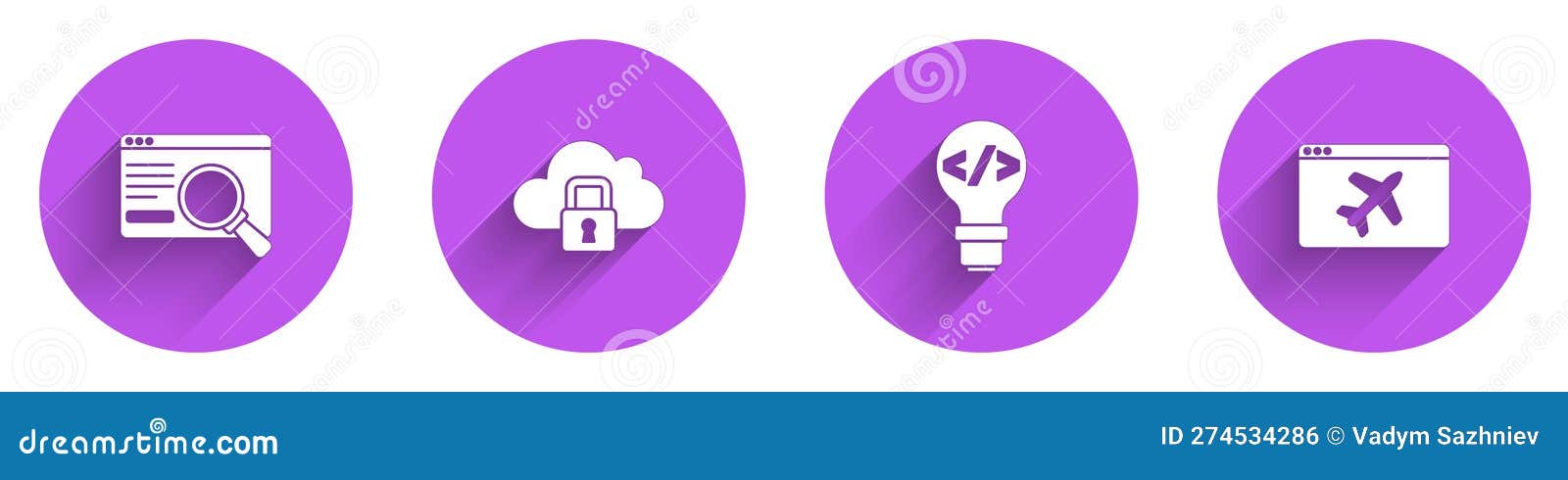 Set UI or UX Design, Cloud Computing Lock, Front End Development and Website Template Icon with ...