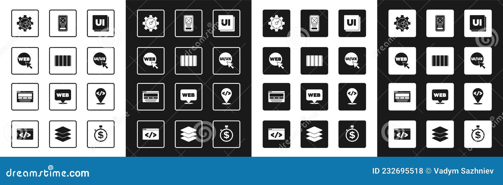 Set UI or UX Design, Color Palette Guide, Web and Graphic, Website Statistic, Front End ...