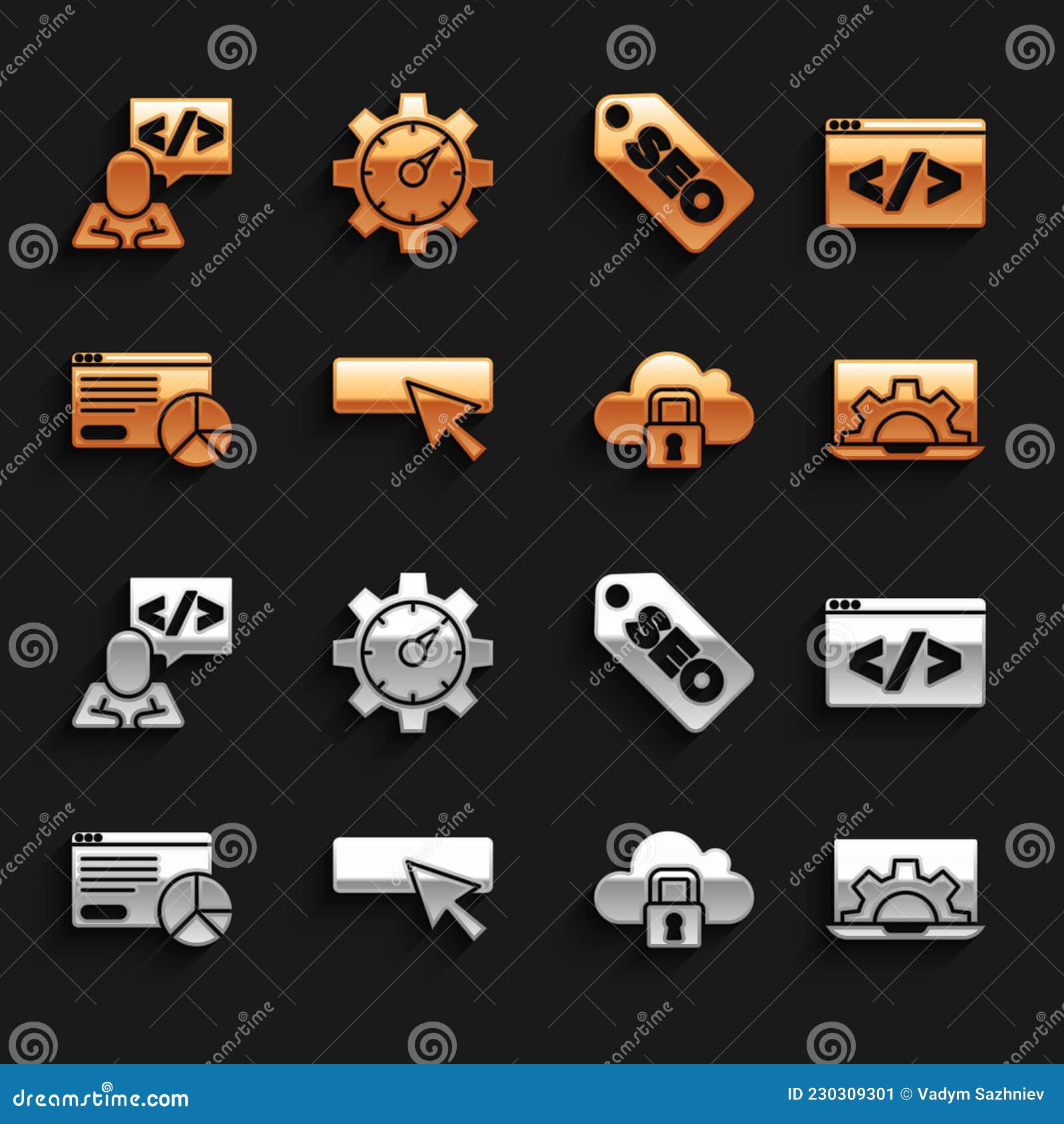 Set UI or UX Design, Front End Development, Web, Cloud Computing Lock, Website Statistic, SEO ...