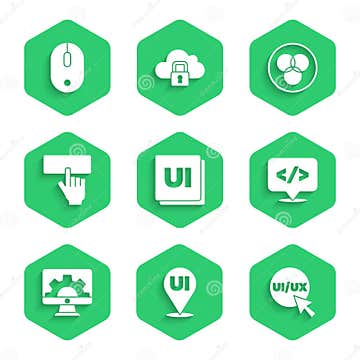 Set UI or UX Design, Front End Development, Web, Keyboard, RGB and CMYK Color Mixing and ...