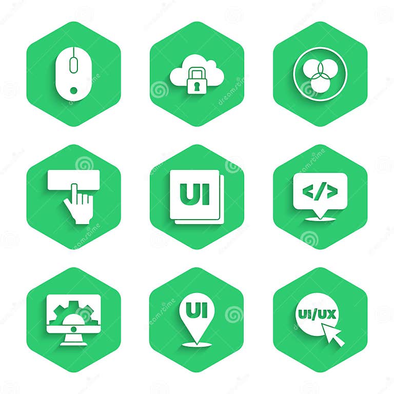 Set UI or UX Design, Front End Development, Web, Keyboard, RGB and CMYK Color Mixing and ...