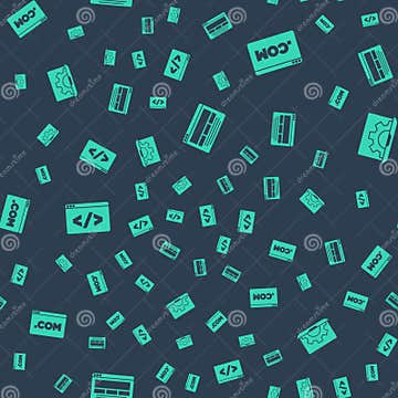 Set UI or UX Design, , Front End Development and Web on Seamless Pattern. Vector Stock Vector ...