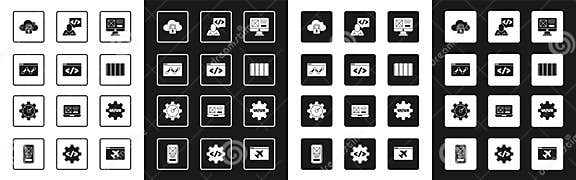 Set UI or UX Design, Front End Development, Website Statistic, Cloud Computing Lock, Color ...