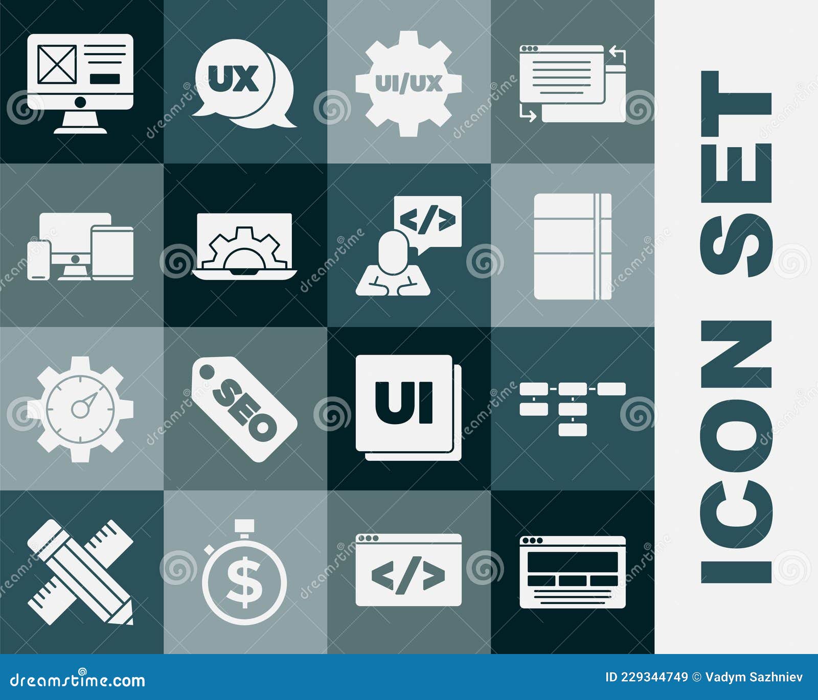 Set UI or UX Design, Site Map, Sketchbook Album, Web Development, Monitor, Mobile, Tablet, and ...