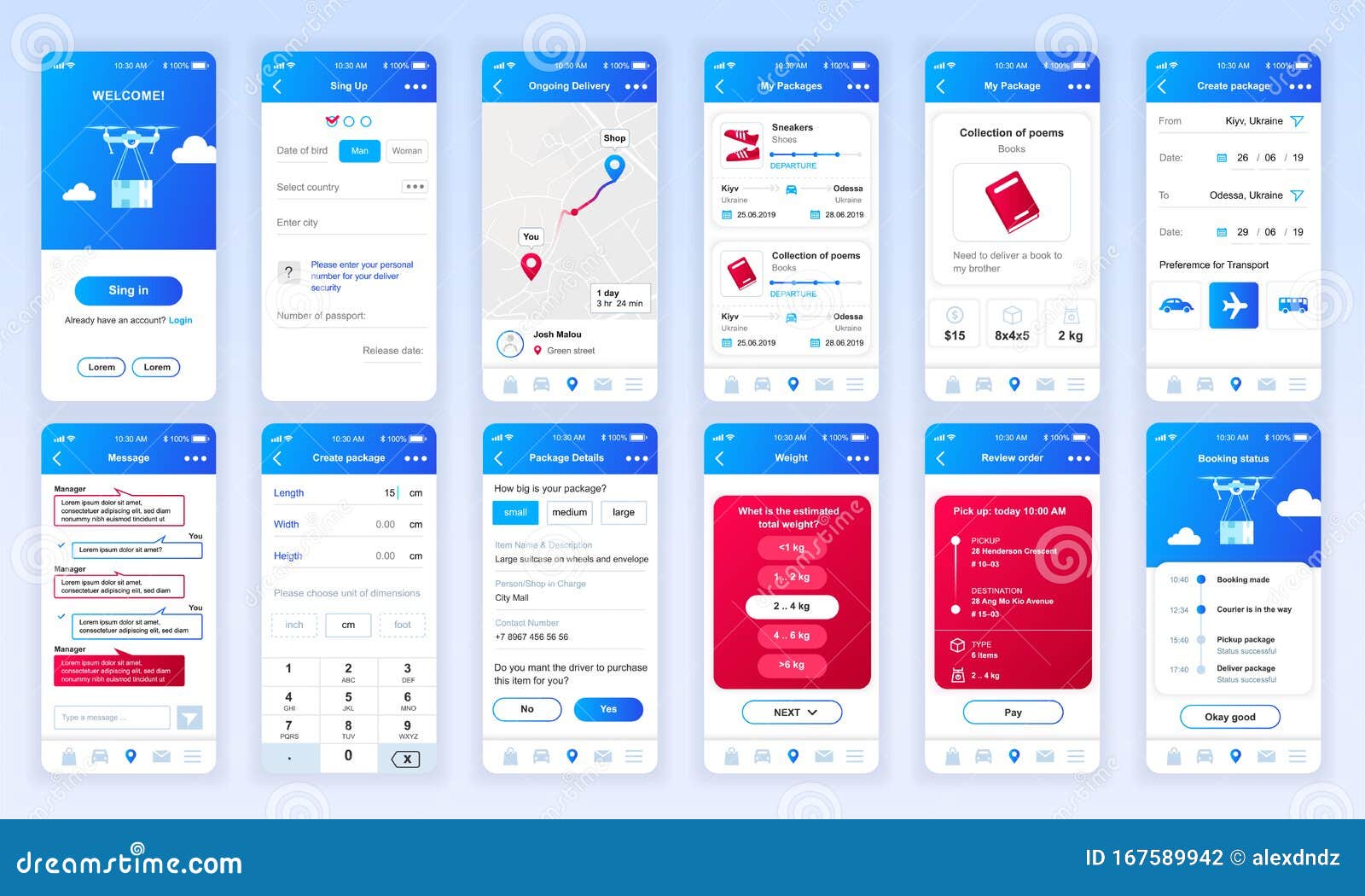 Set Of UI, UX, GUI Screens Delivery App Flat Design Template For Mobile ... Set Of UI, UX, GUI Screens Delivery App Flat Design Template For Mobile ...