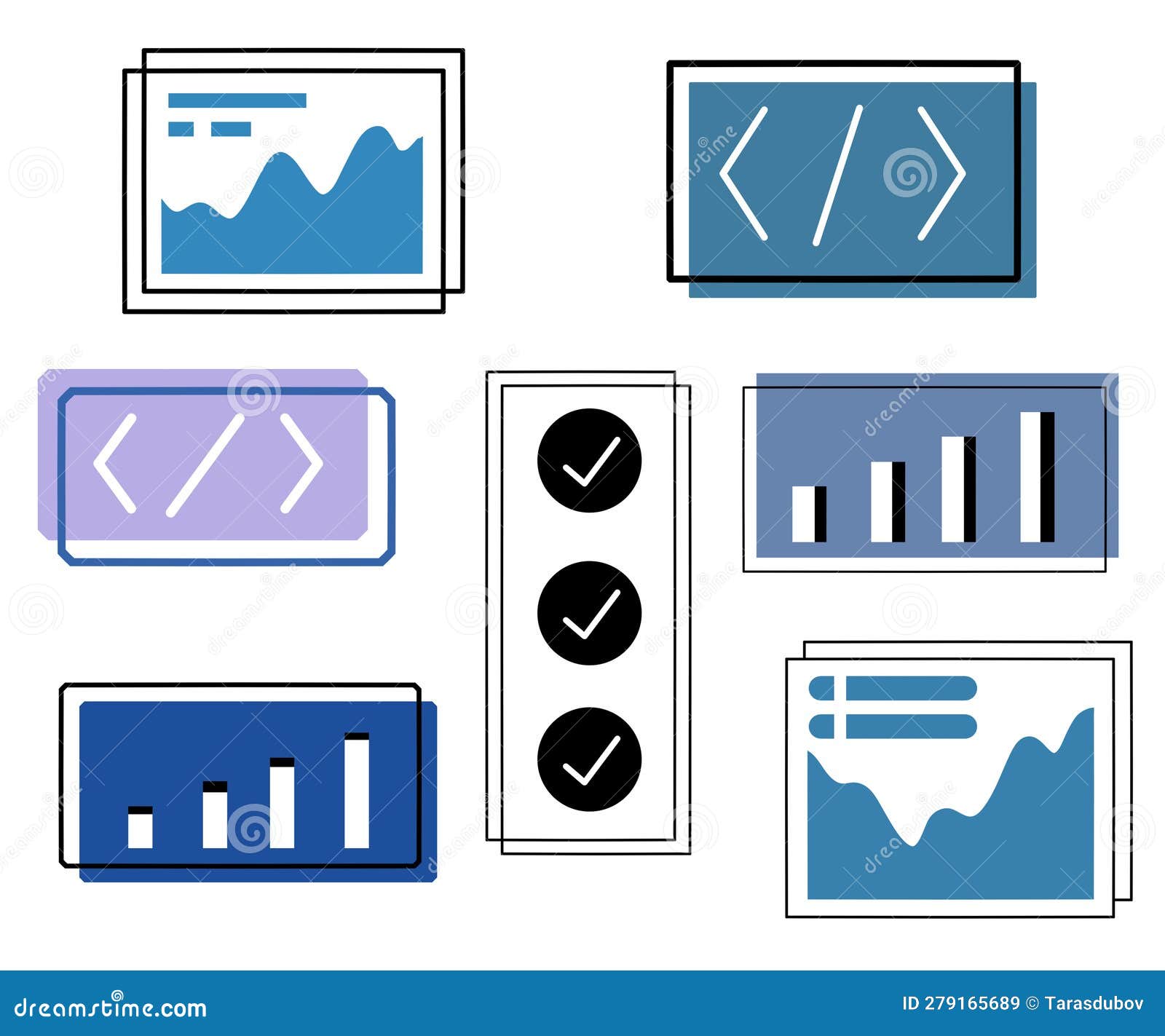 Set of UI and UX icons. stock vector. Illustration of icon - 279165689