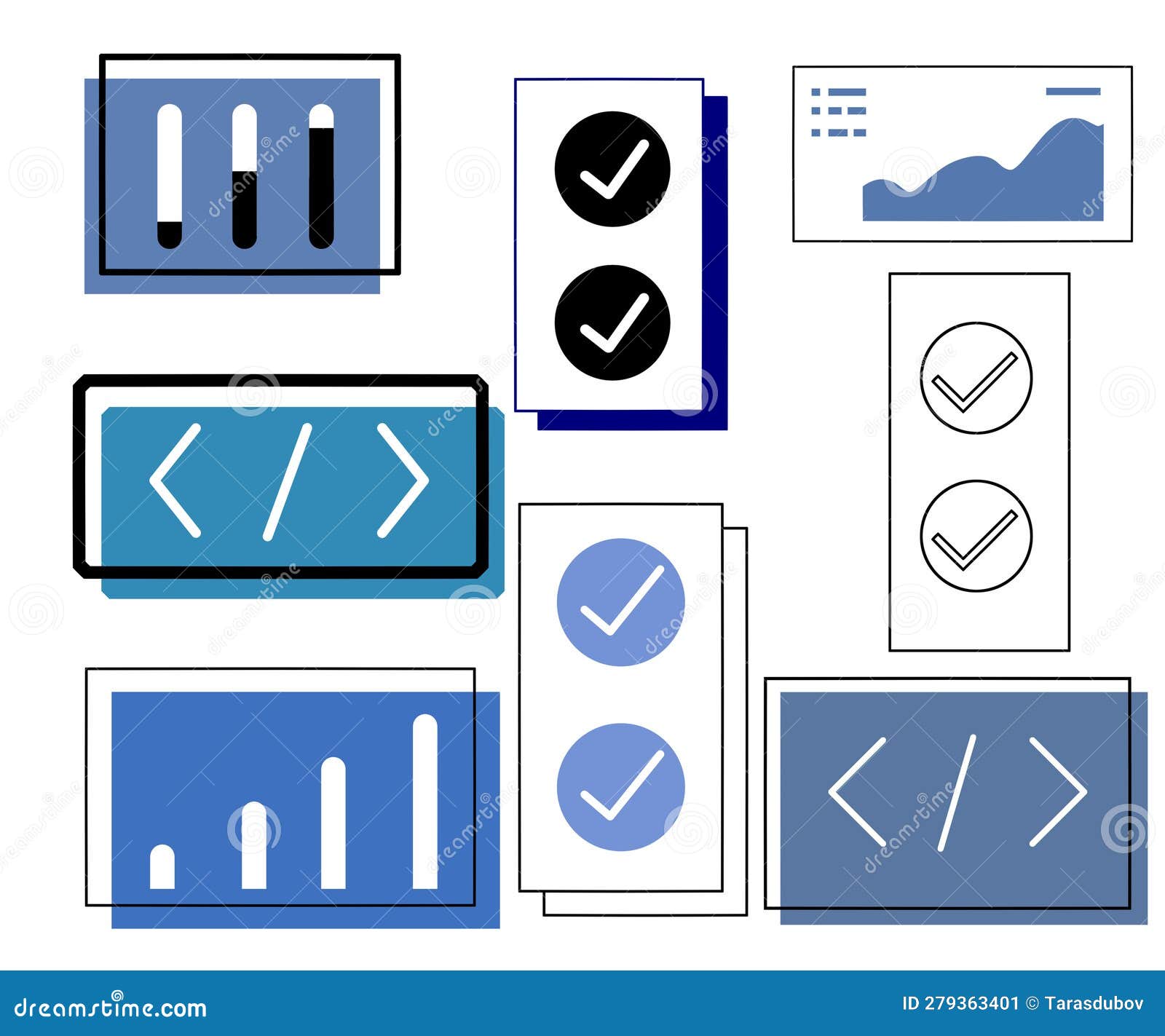 Set of UI and UX icons. stock vector. Illustration of approved - 279363401