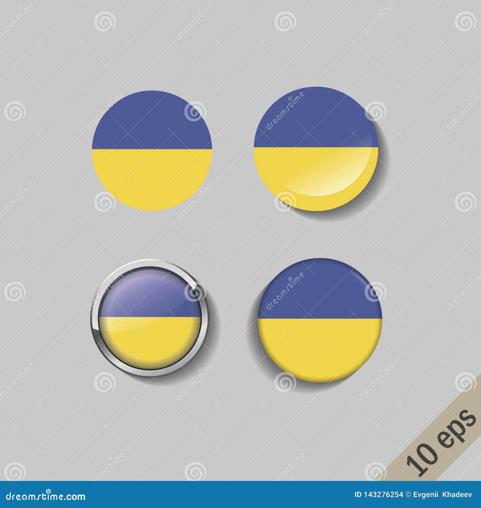 Set of UKRAINE Flags Round Badges Stock Illustration - Illustration of ...