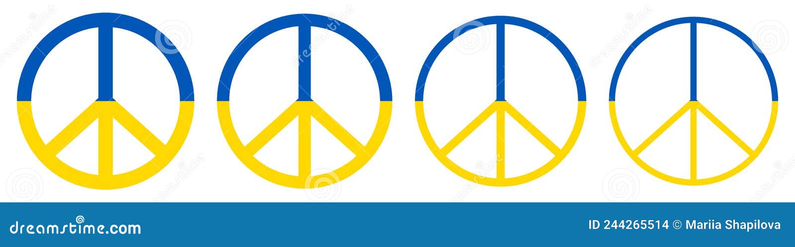 Set of Ukraine Peace Symbols Stock Vector - Illustration of color ...