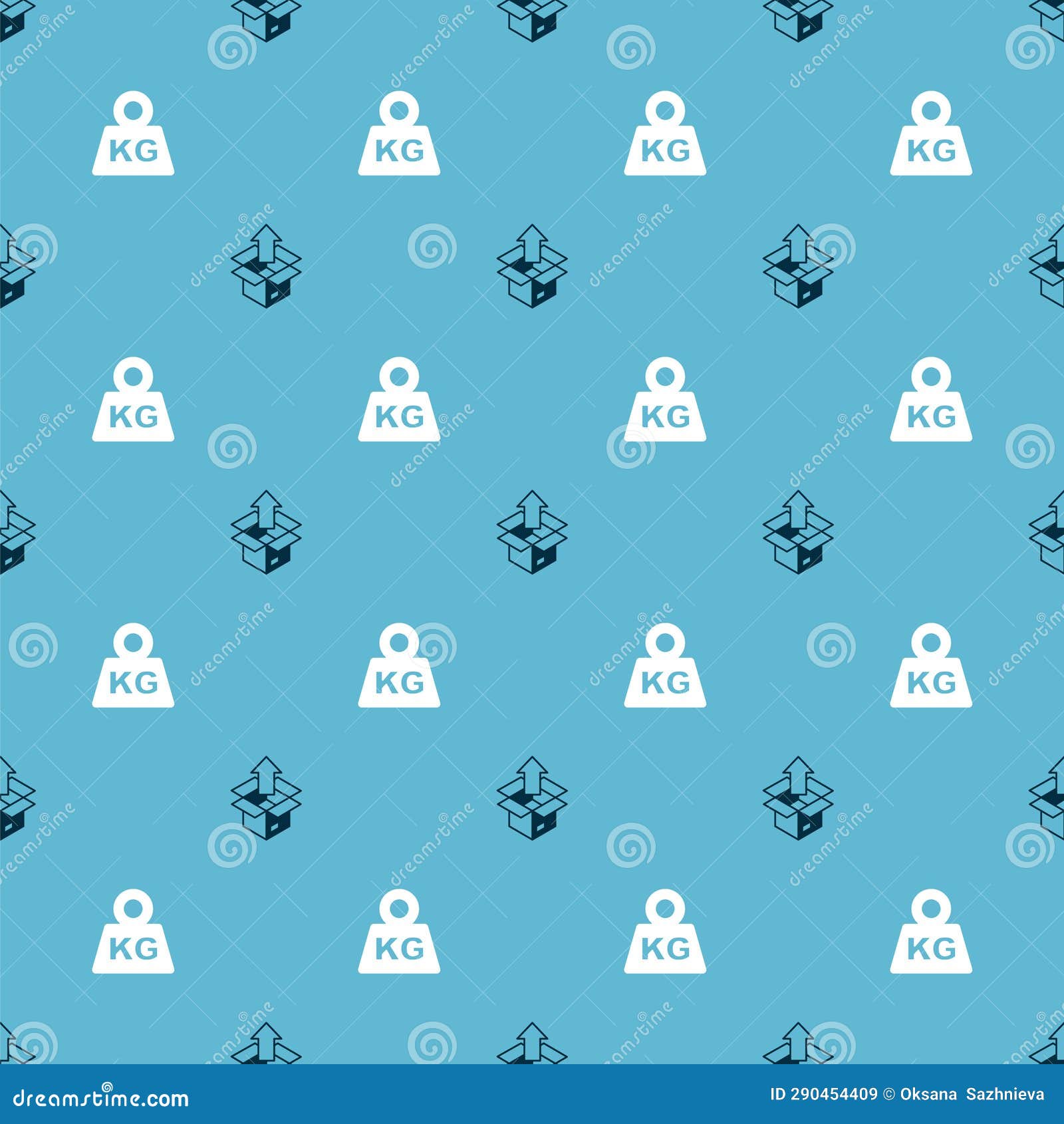 Set Unboxing and Weight on Seamless Pattern. Vector Stock Vector ...