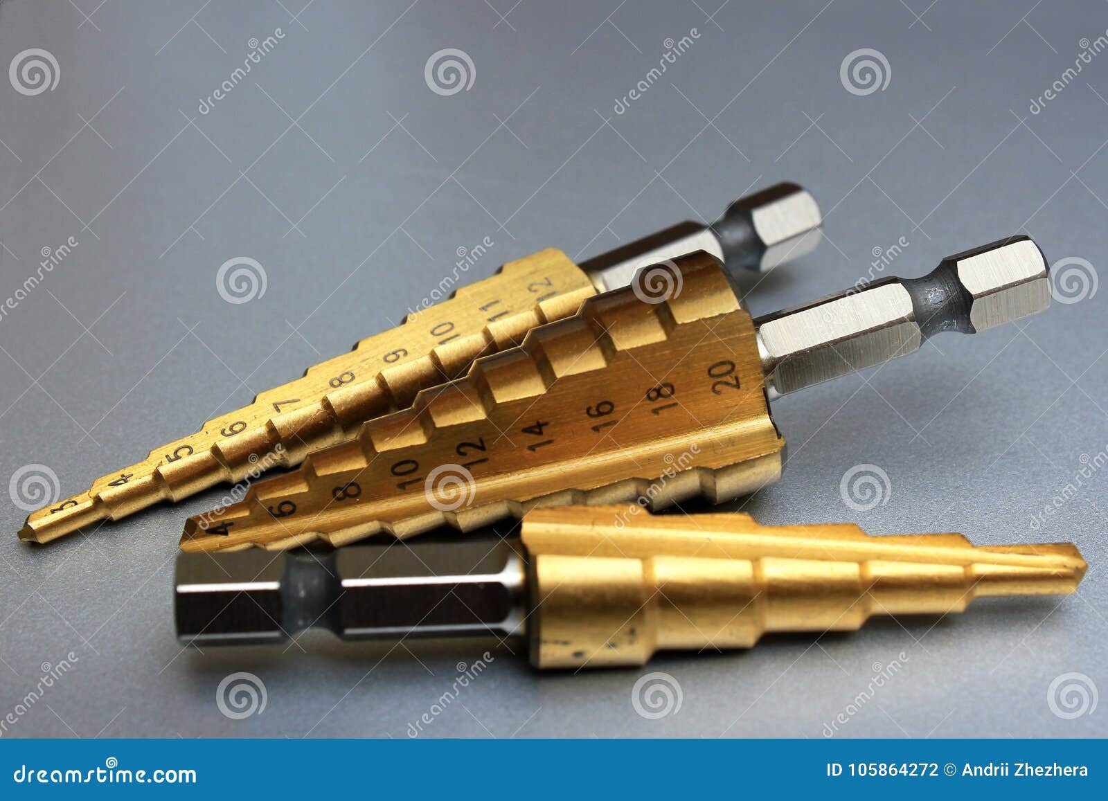 Set of Unibits, or Step Drill Bits Stock Photo - Image of metal ...