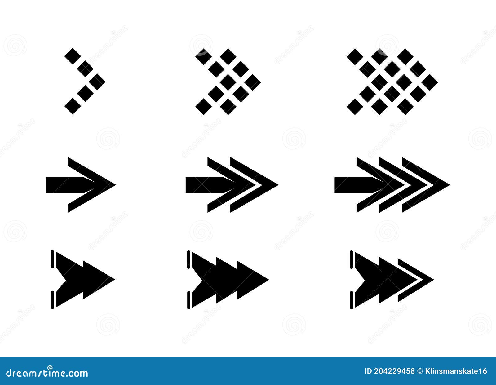 Set of Unique Arrows Symbol Design Isolated on White Background Stock ...