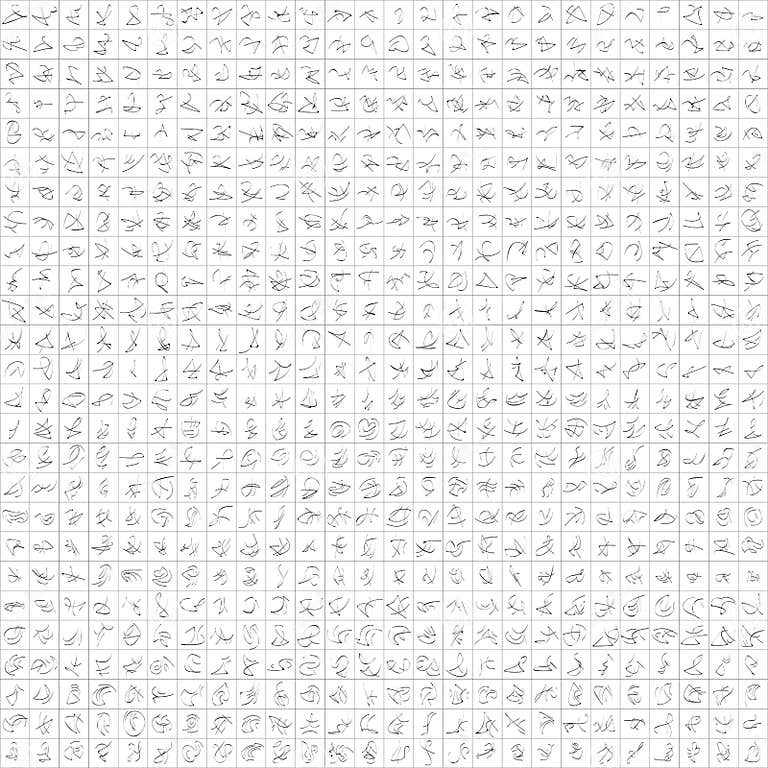 Set of 625 unique symbols stock vector. Illustration of black - 48274014