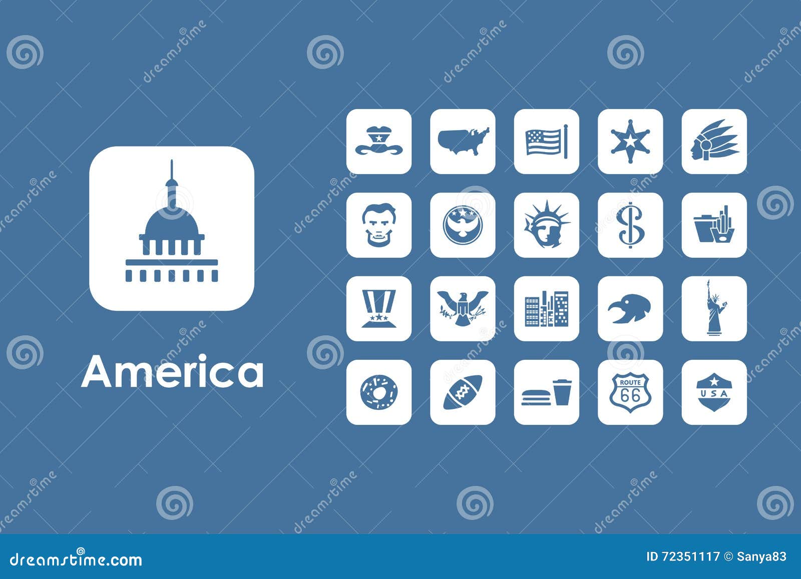 Set of United States Simple Icons Stock Vector - Illustration of ...