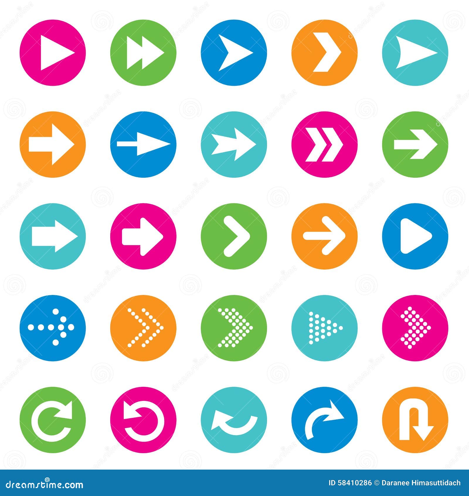 Set of Universal Arrows Vector Illustration Stock Vector - Illustration ...