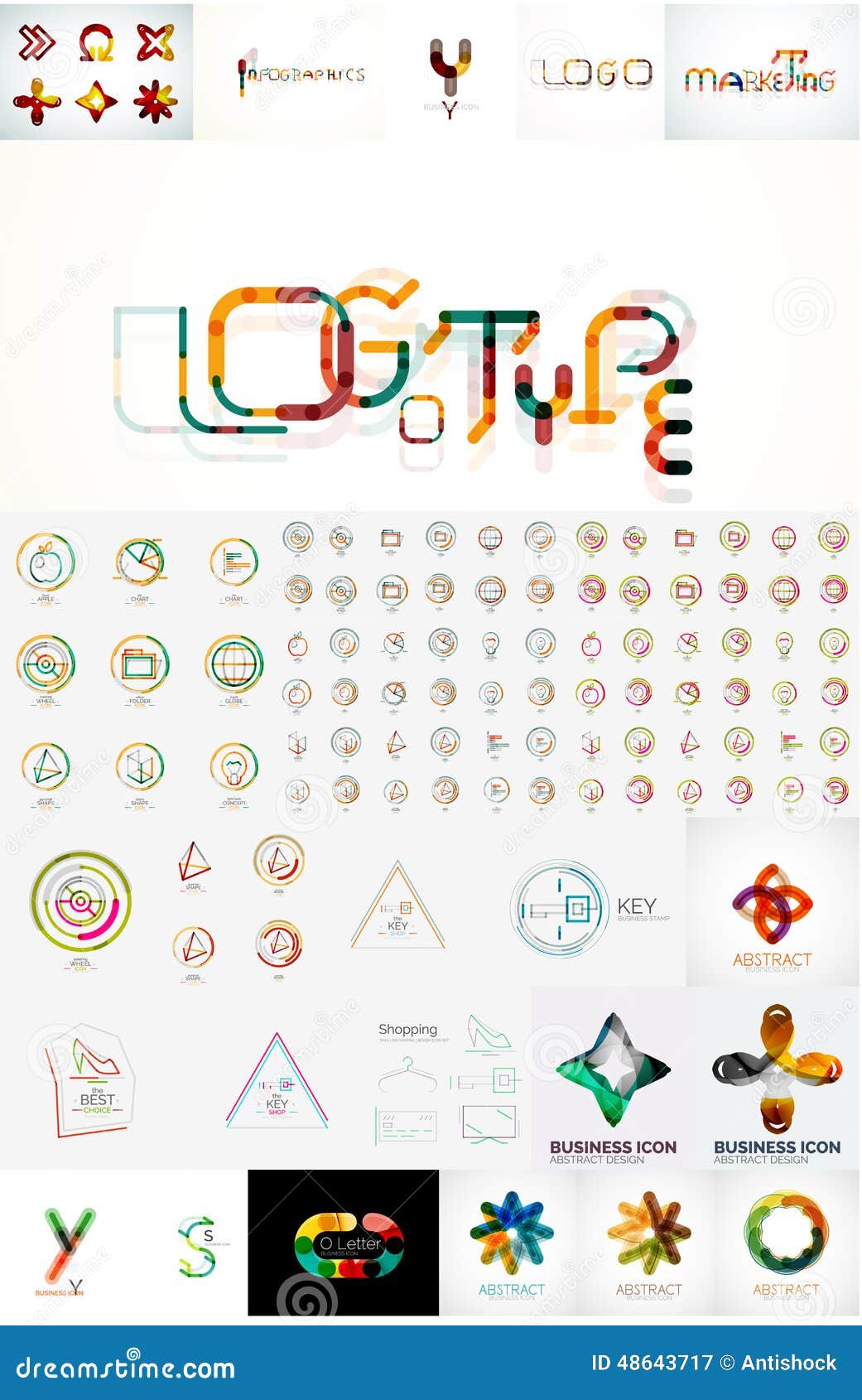 Set of Universal Company Logos and Design Elements Stock Vector ...