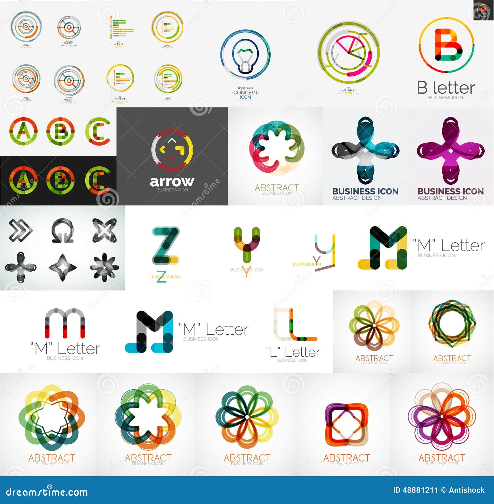 Set of Universal Company Logos and Design Elements Stock Vector ...