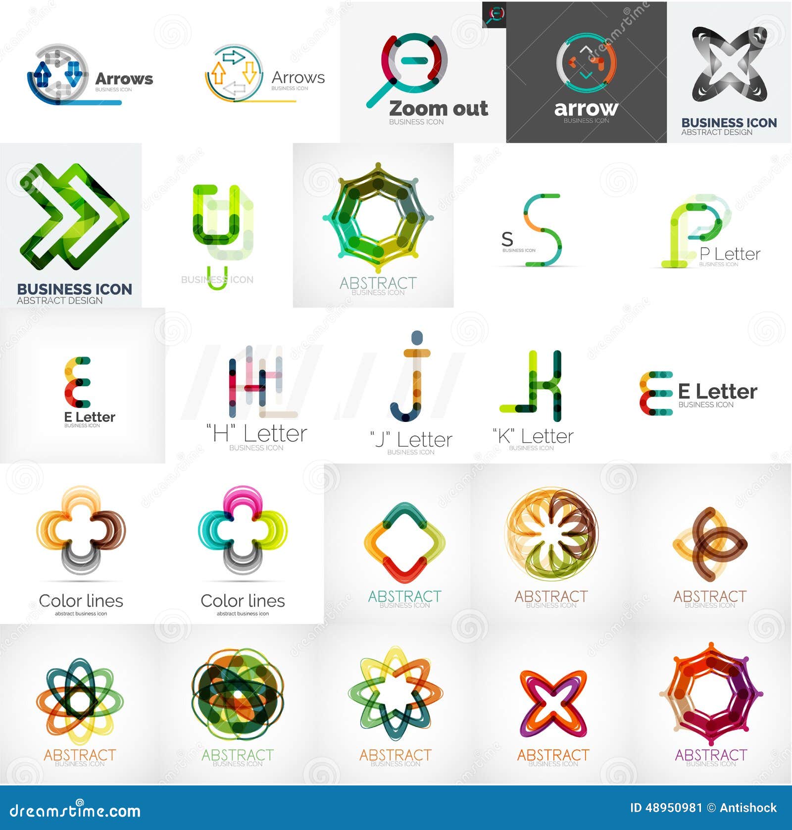 Set of Universal Company Logos and Design Elements Stock Vector ...