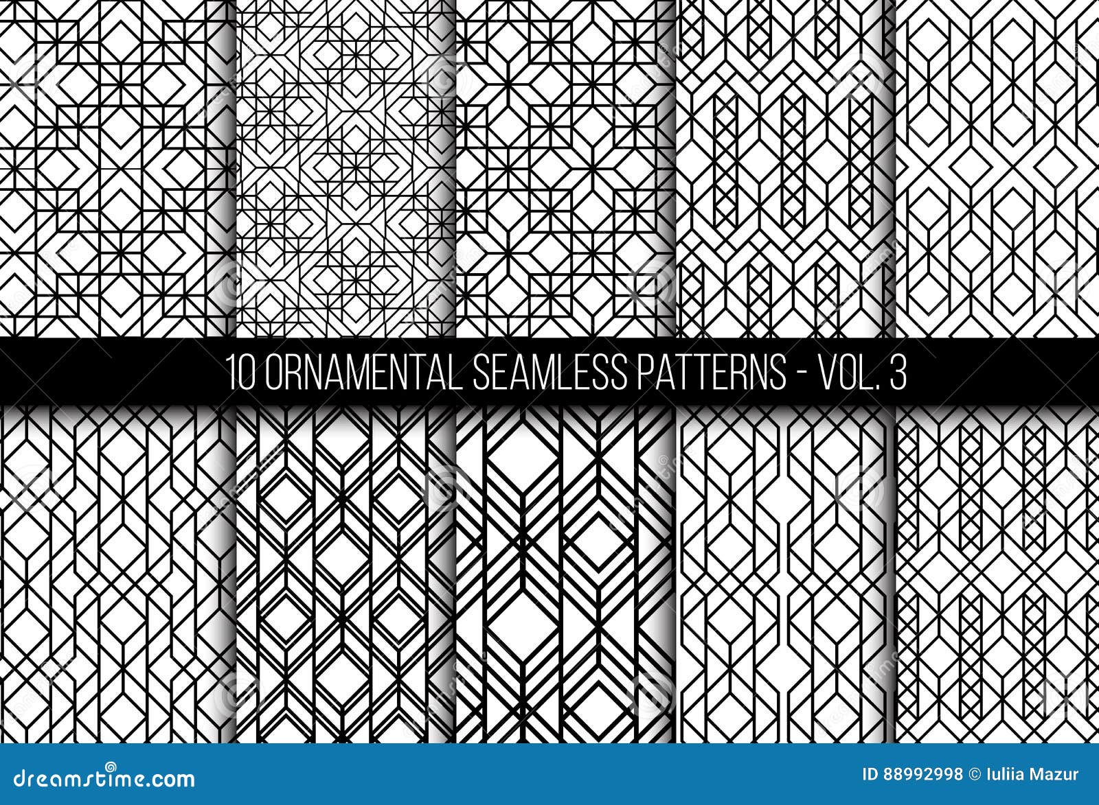 Set of Universal Different Geometric Seamless Patterns Stock Vector ...