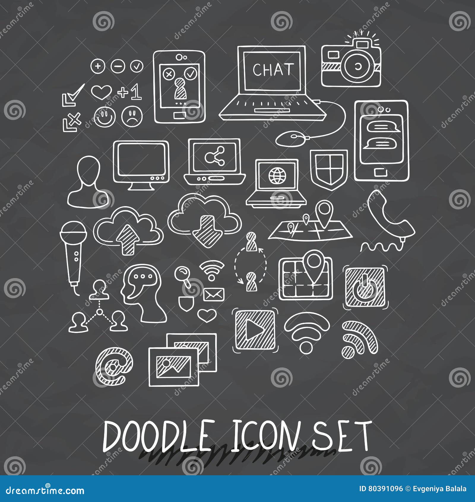 Set of Universal Doodle Icons. Variety of Topics Stock Vector ...
