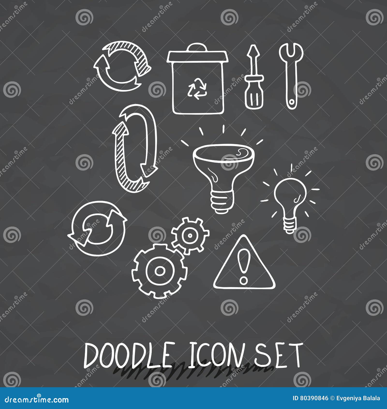 Set of Universal Doodle Icons. Variety of Topics Stock Vector ...