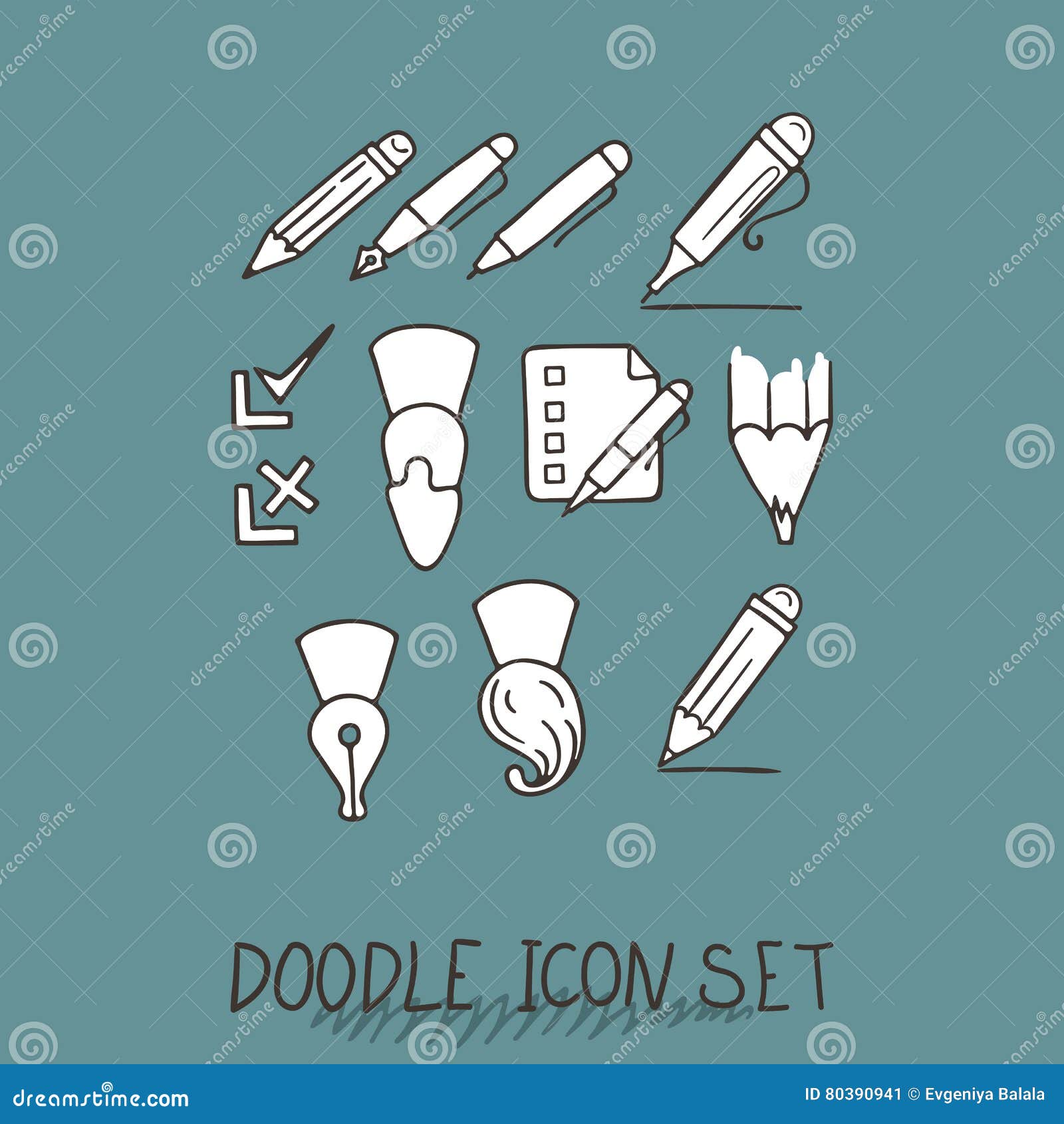 Set of Universal Doodle Icons. Variety of Topics Stock Vector ...