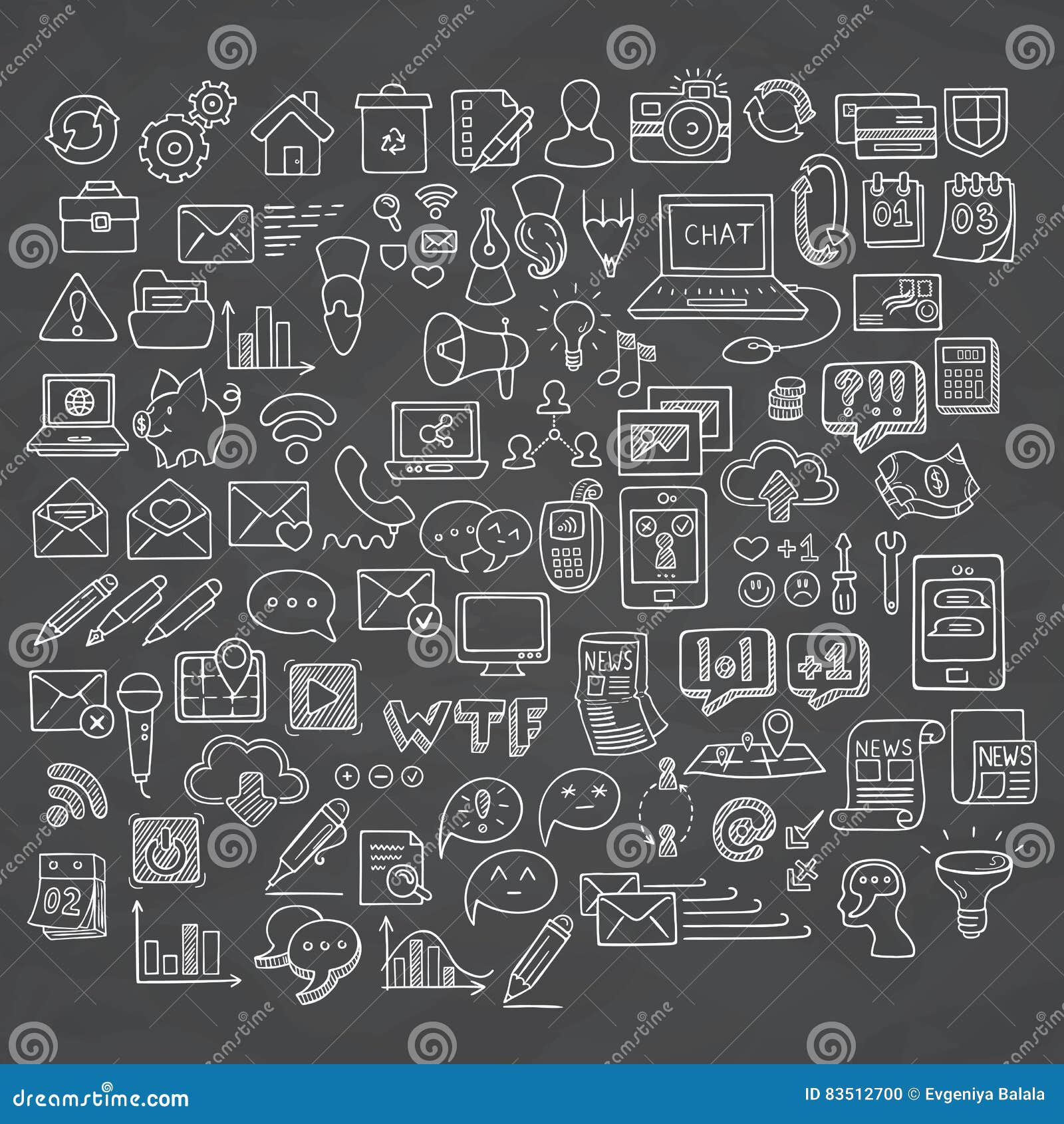 Set of Universal Doodle Icons. Variety of Topics Stock Vector ...