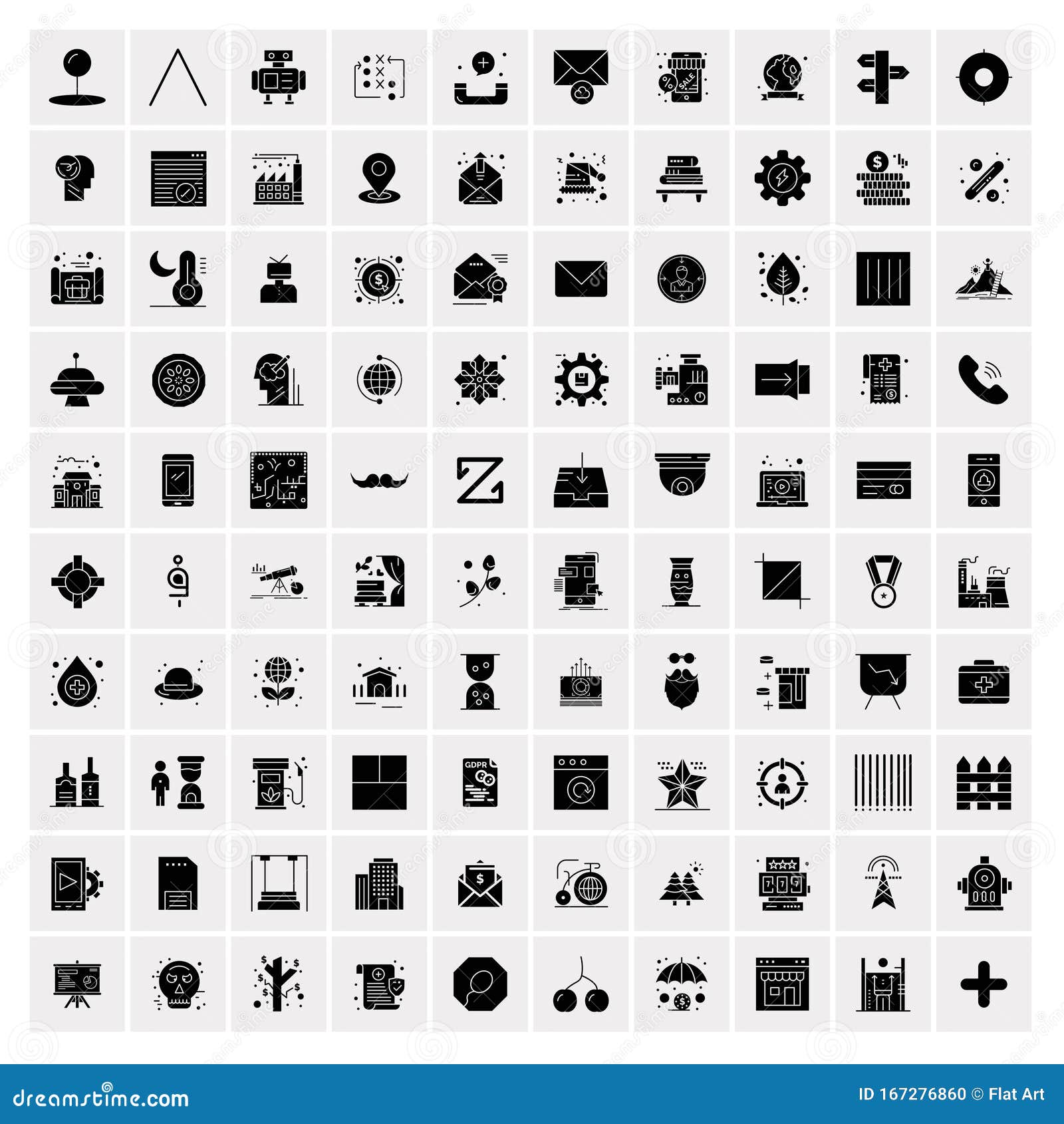 Set of 100 Universal Icons stock vector. Illustration of hardware ...