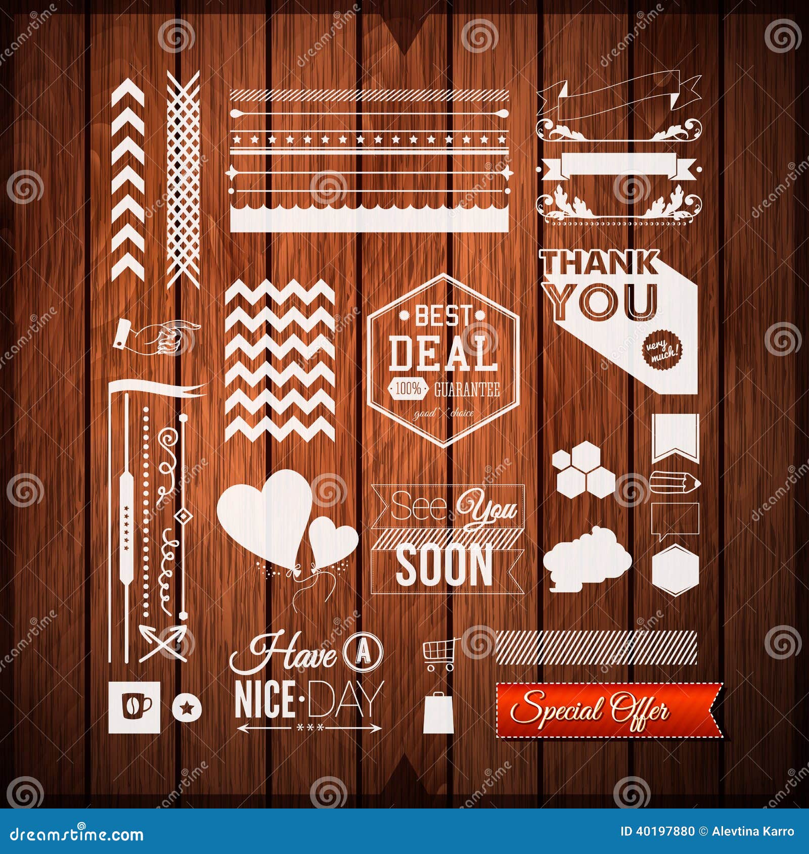 Set of Universal Icons, Borders and Elements for Your Design. Vector ...